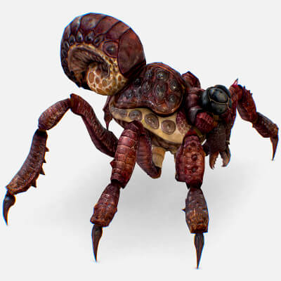 Fantasy Red Spider Monster Creature Giant Arachnid - 3D Model by LiveBook3D