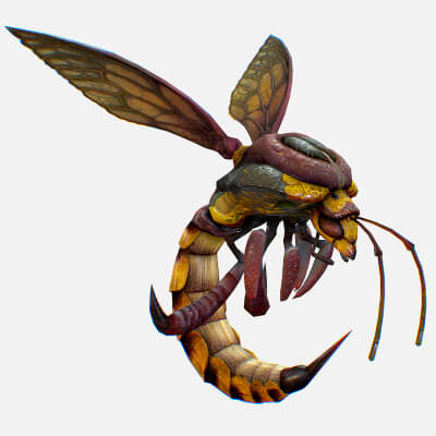 Giant Bee Insect Monster Bug Beetle Animal - 3D Model by LiveBook3D