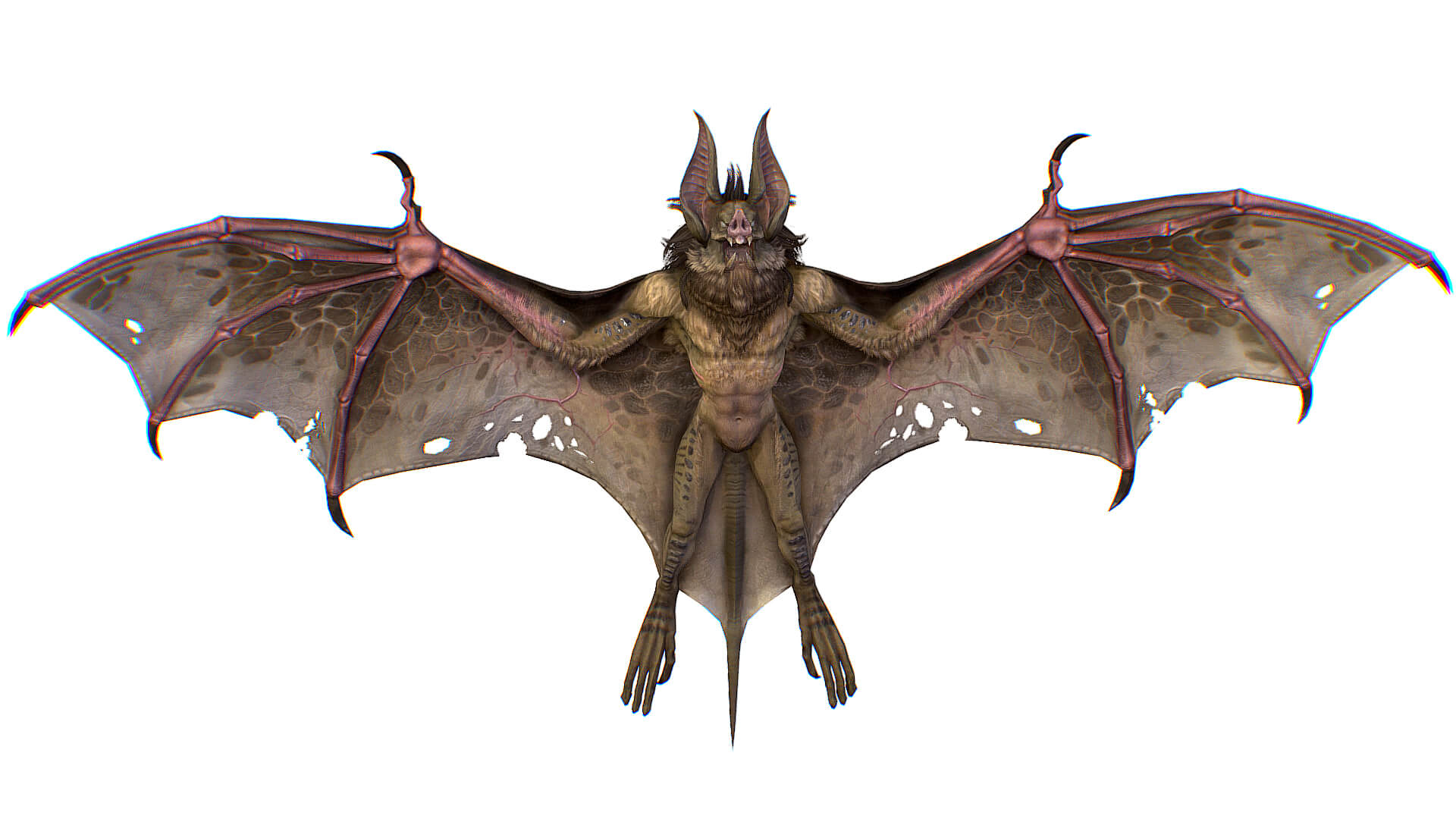 Gray Bat Vampire Mouse Monster - 3D Model by LiveBook3D