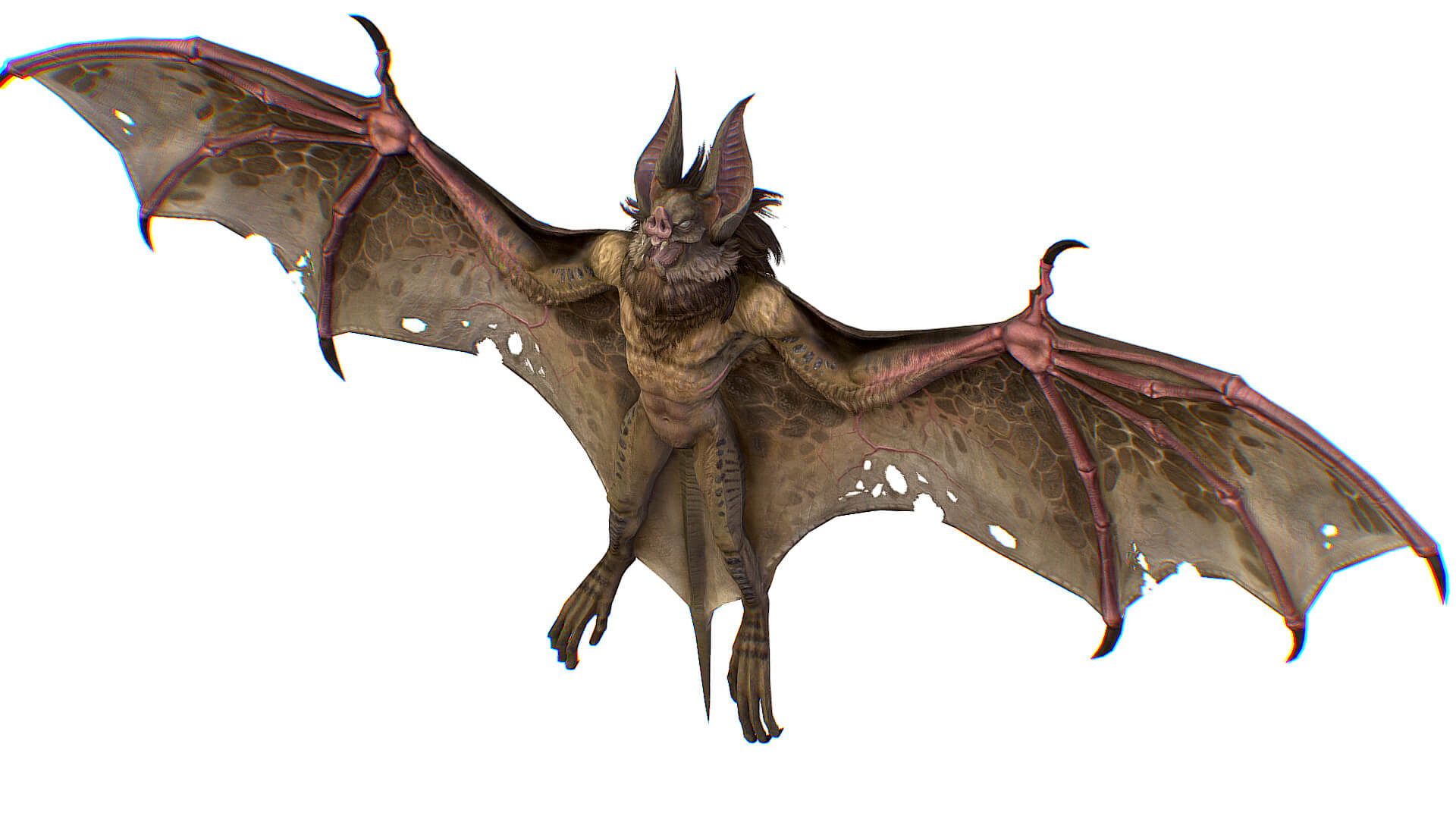 Gray Bat Vampire Mouse Monster - 3D Model by LiveBook3D