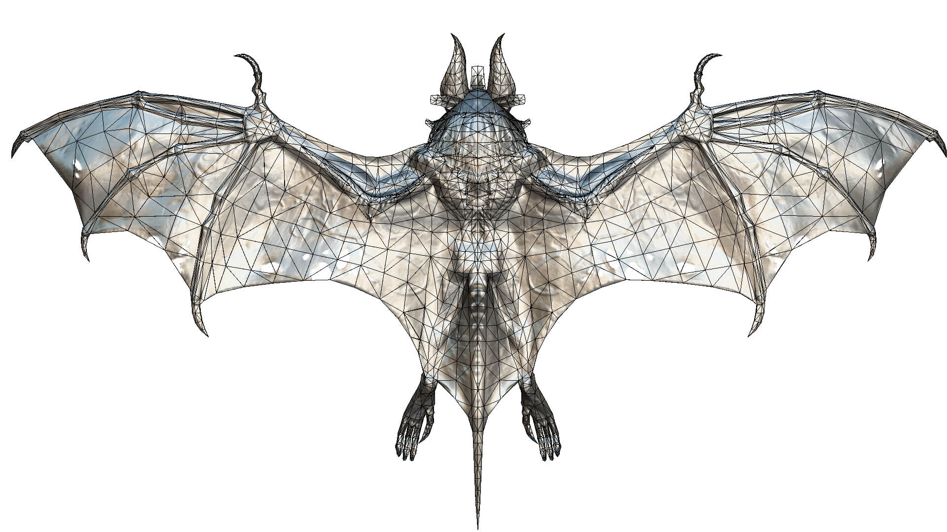 Gray Bat Vampire Mouse Monster - 3D Model by LiveBook3D