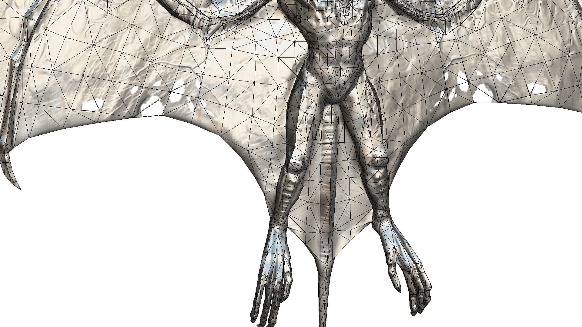 Gray Bat Vampire Mouse Monster - 3D Model by LiveBook3D