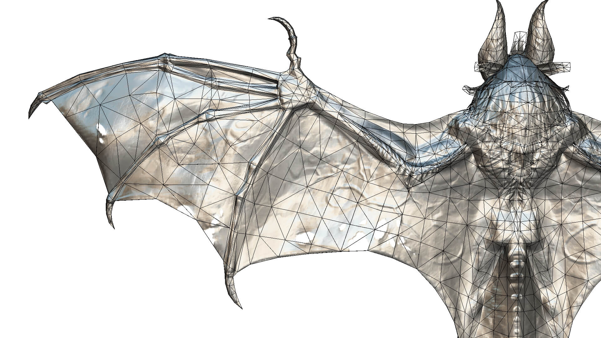 Gray Bat Vampire Mouse Monster - 3D Model by LiveBook3D
