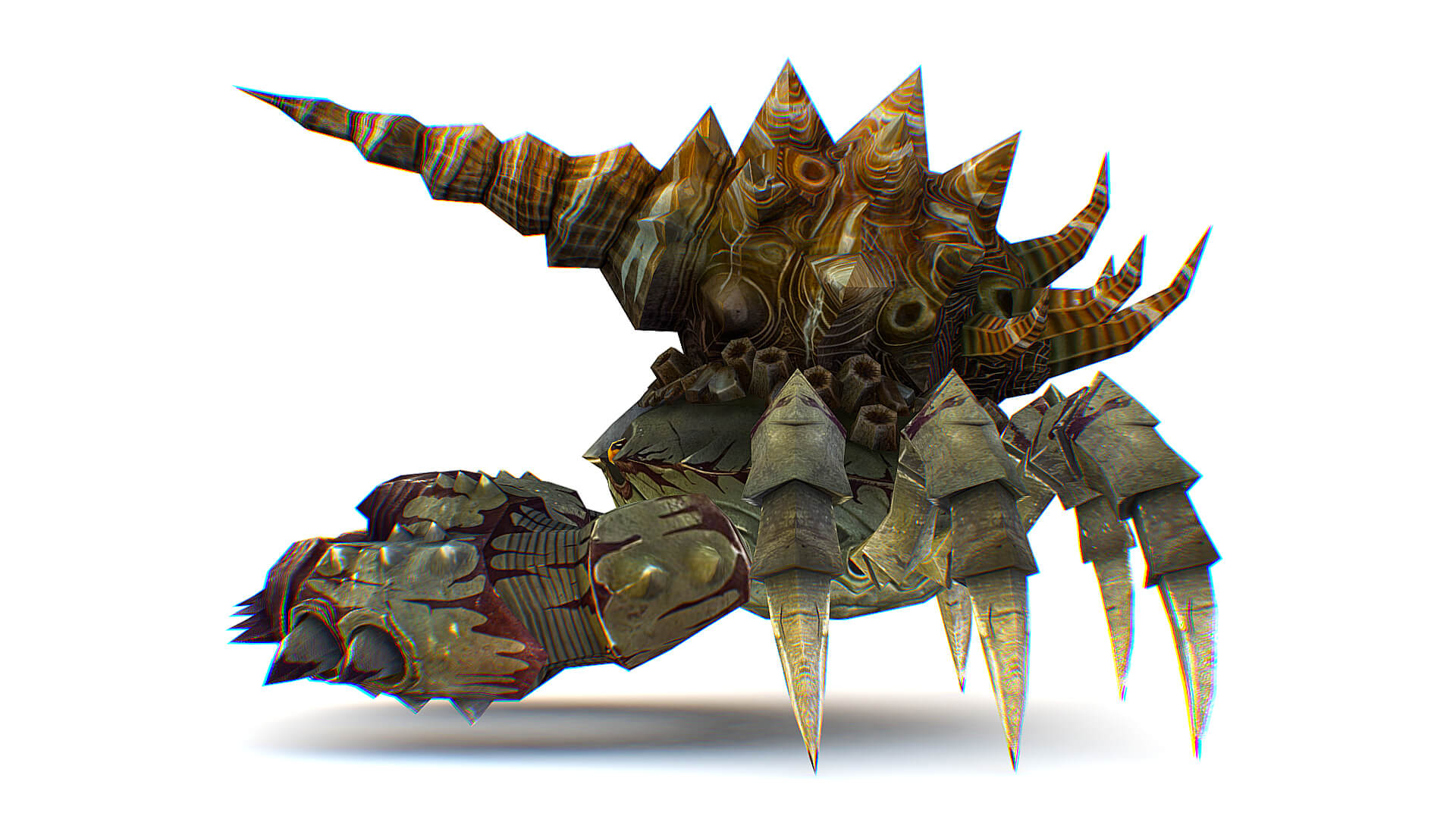 Gray Giant Crab Shell Crayfish Arthropod Sea Animal - 3D Model by ...