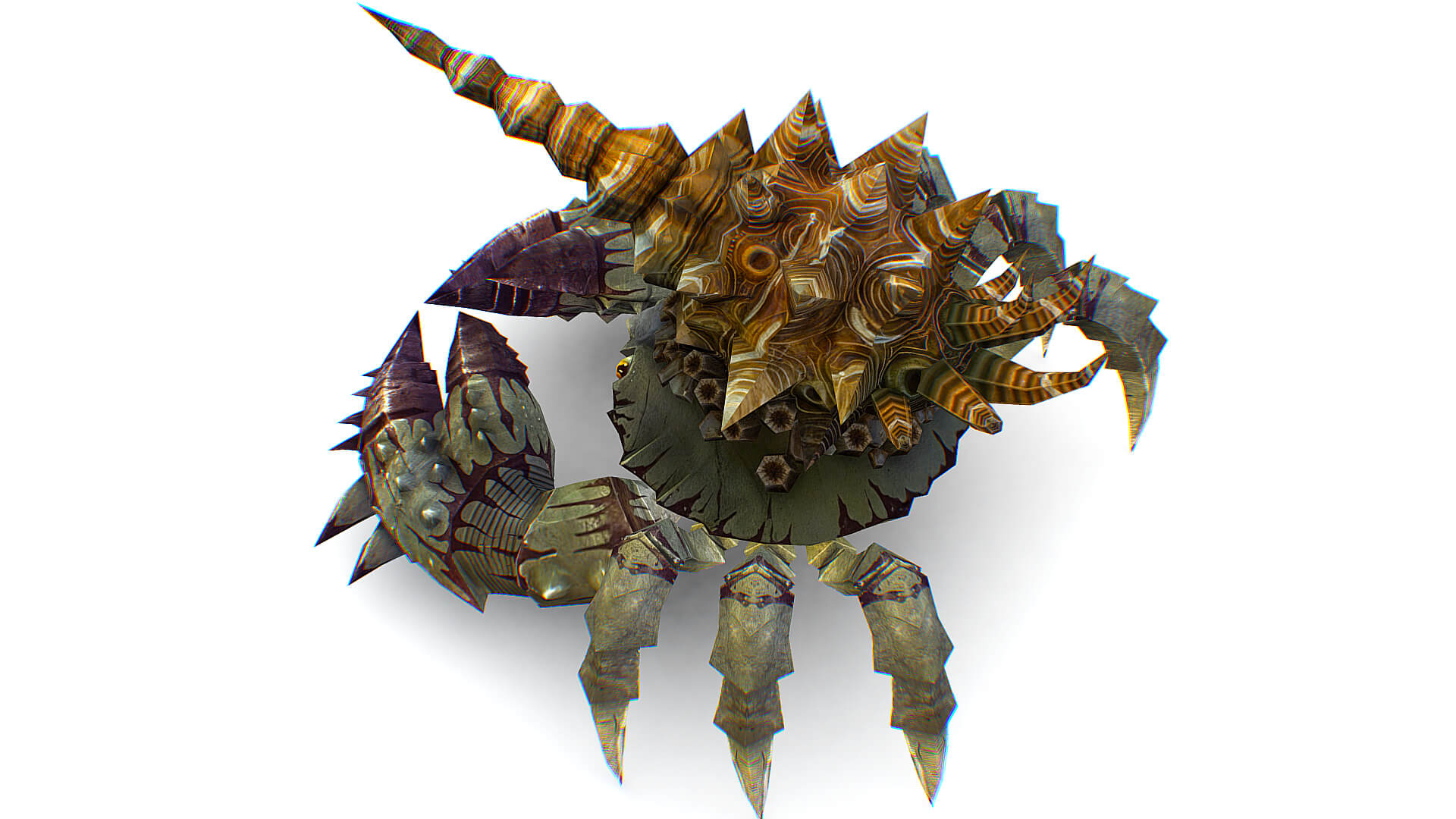 Gray Giant Crab Shell Crayfish Arthropod Sea Animal - 3D Model by ...