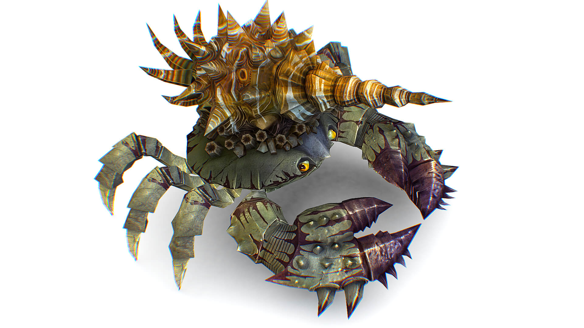 Gray Giant Crab Shell Crayfish Arthropod Sea Animal - 3D Model by ...