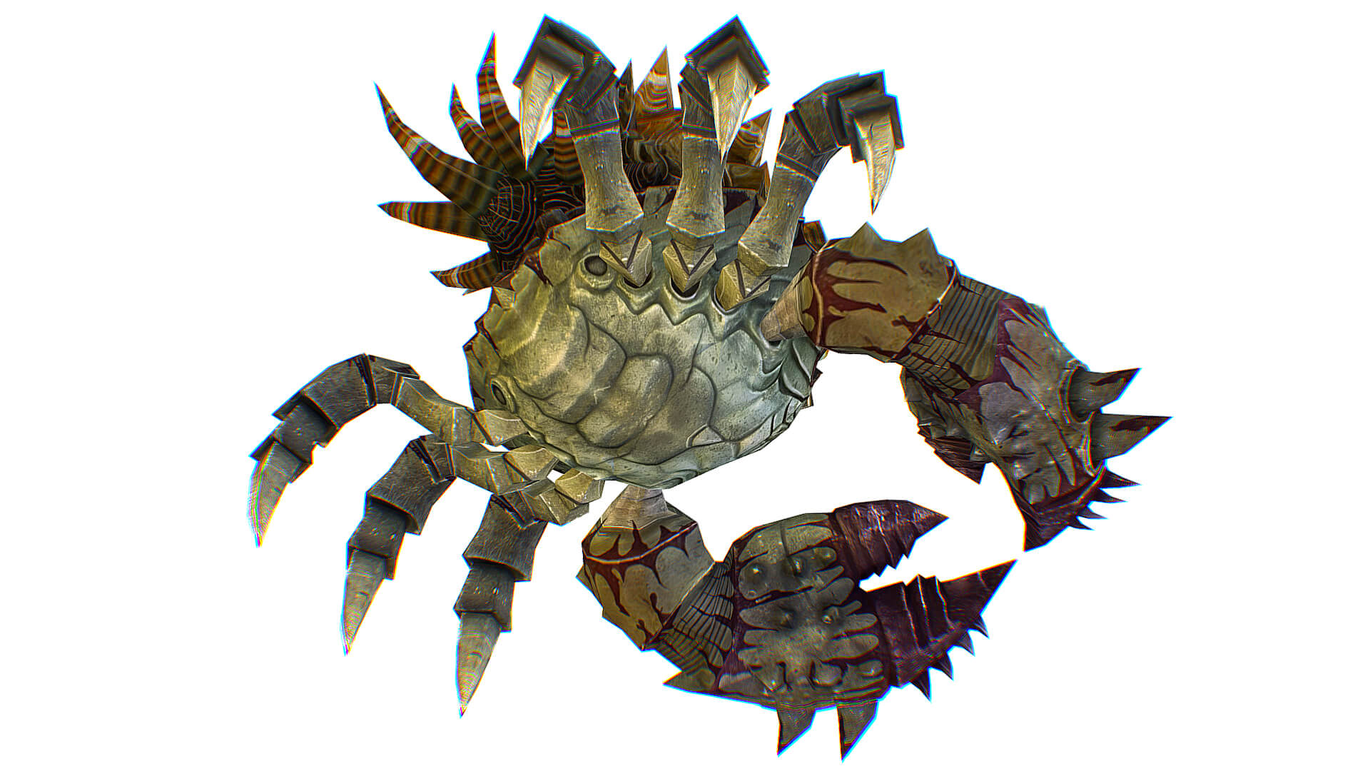 Gray Giant Crab Shell Crayfish Arthropod Sea Animal - 3D Model by ...