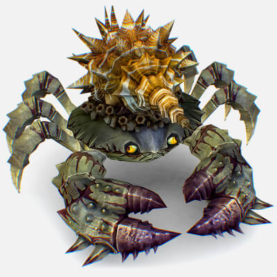 Gray Giant Crab Shell Crayfish Arthropod Sea Animal - 3D Model by ...