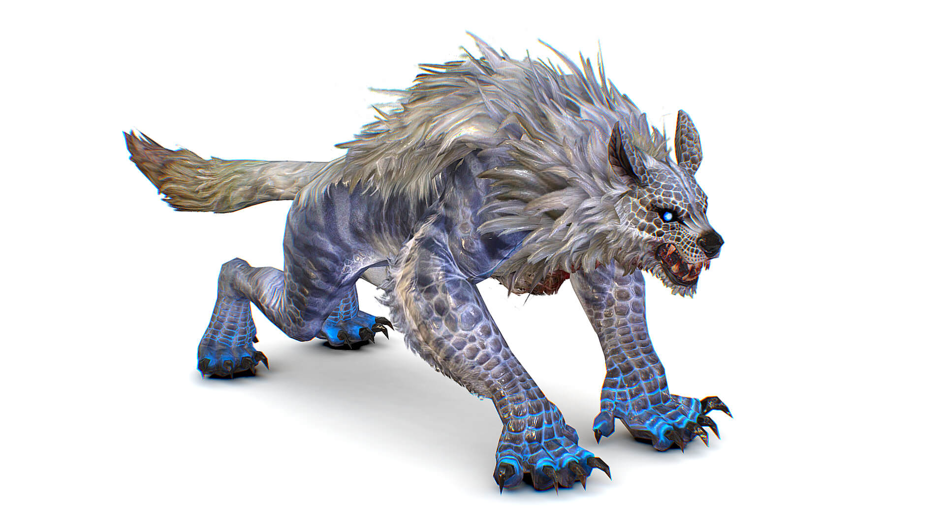 Gray Giant Werewolf Wolf Winter Animal Wolves Monster - 3D Model by ...