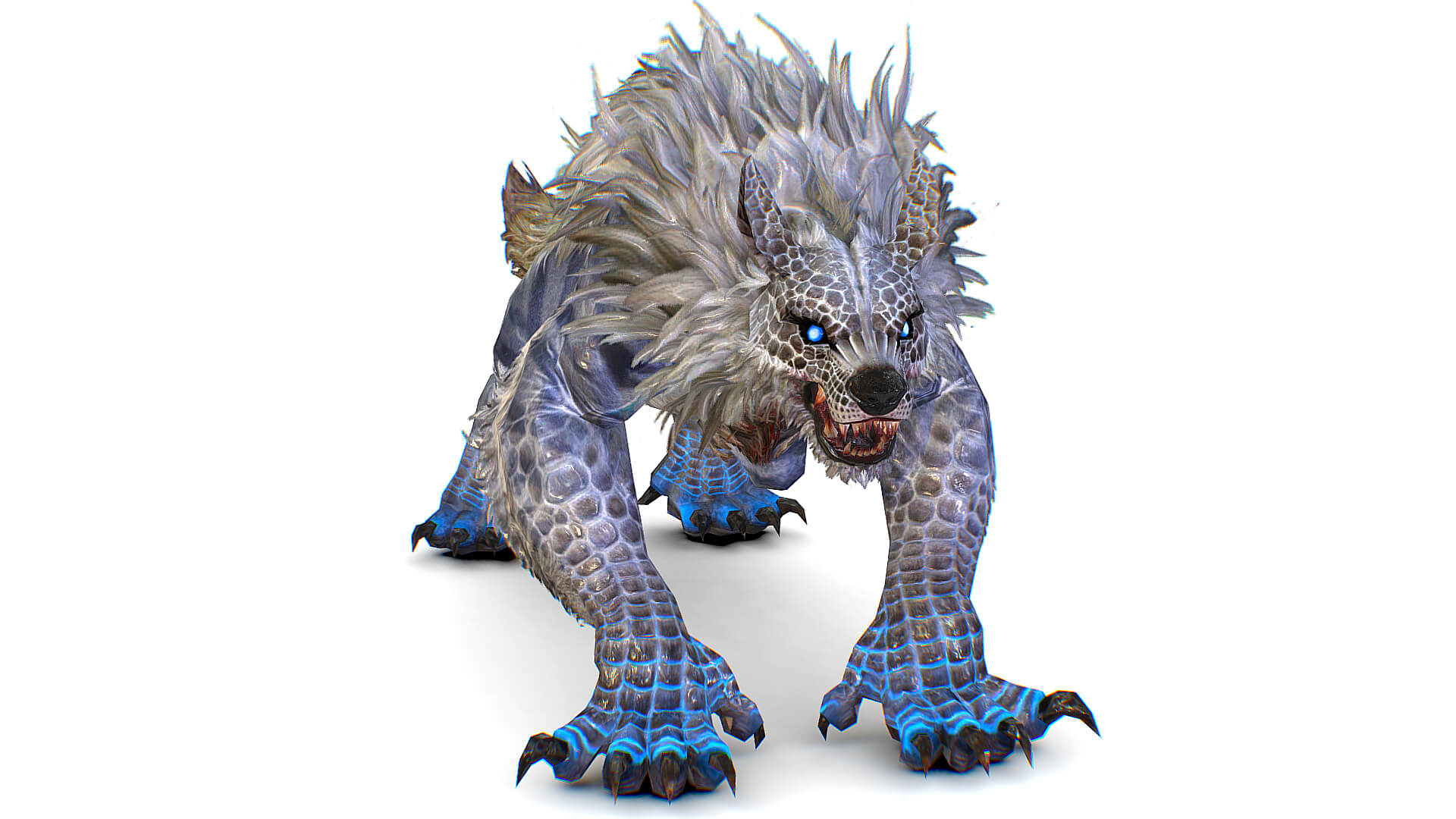 Gray Giant Werewolf Wolf Winter Animal Wolves Monster - 3D Model by ...