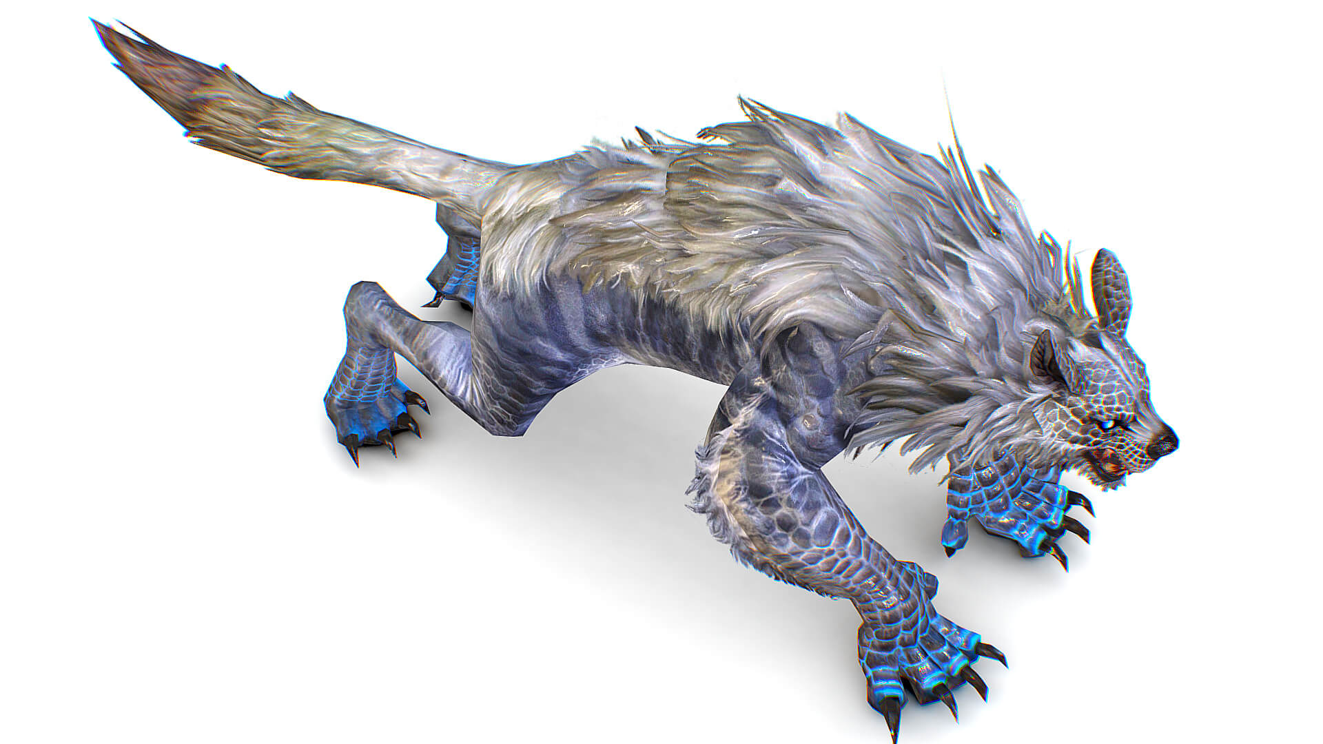 Gray Giant Werewolf Wolf Winter Animal Wolves Monster - 3D Model by ...