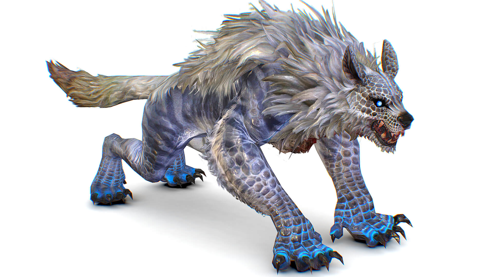 Gray Giant Werewolf Wolf Winter Animal Wolves Monster - 3D Model by ...