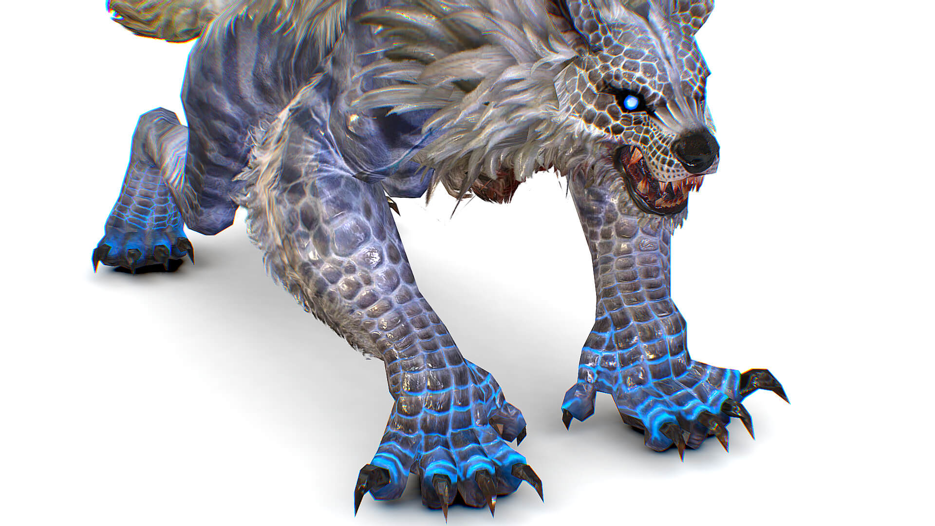 Gray Giant Werewolf Wolf Winter Animal Wolves Monster - 3D Model by ...
