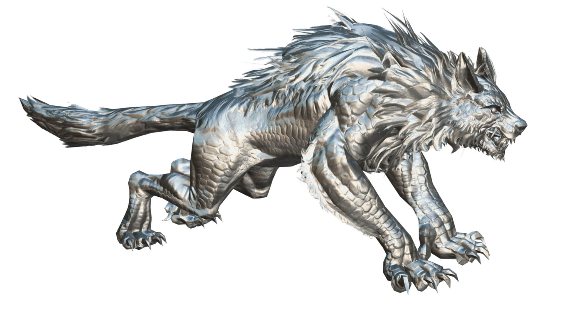 Gray Giant Werewolf Wolf Winter Animal Wolves Monster - 3D Model by ...