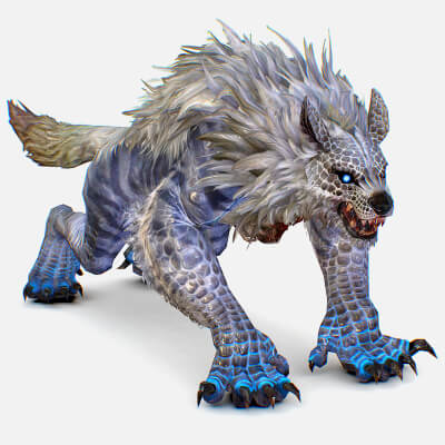 Gray Giant Werewolf Wolf Winter Animal Wolves Monster - 3D Model by ...