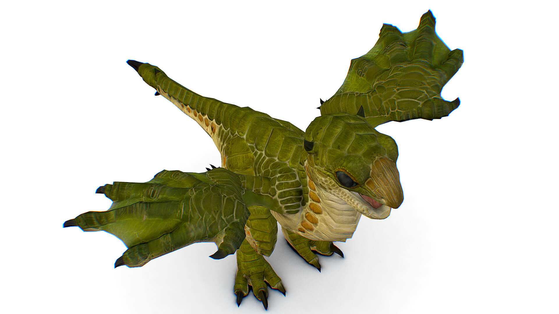 Green Baby Dragon Fantasy Creature Monster Animal Pet Boss - 3D Model ...
