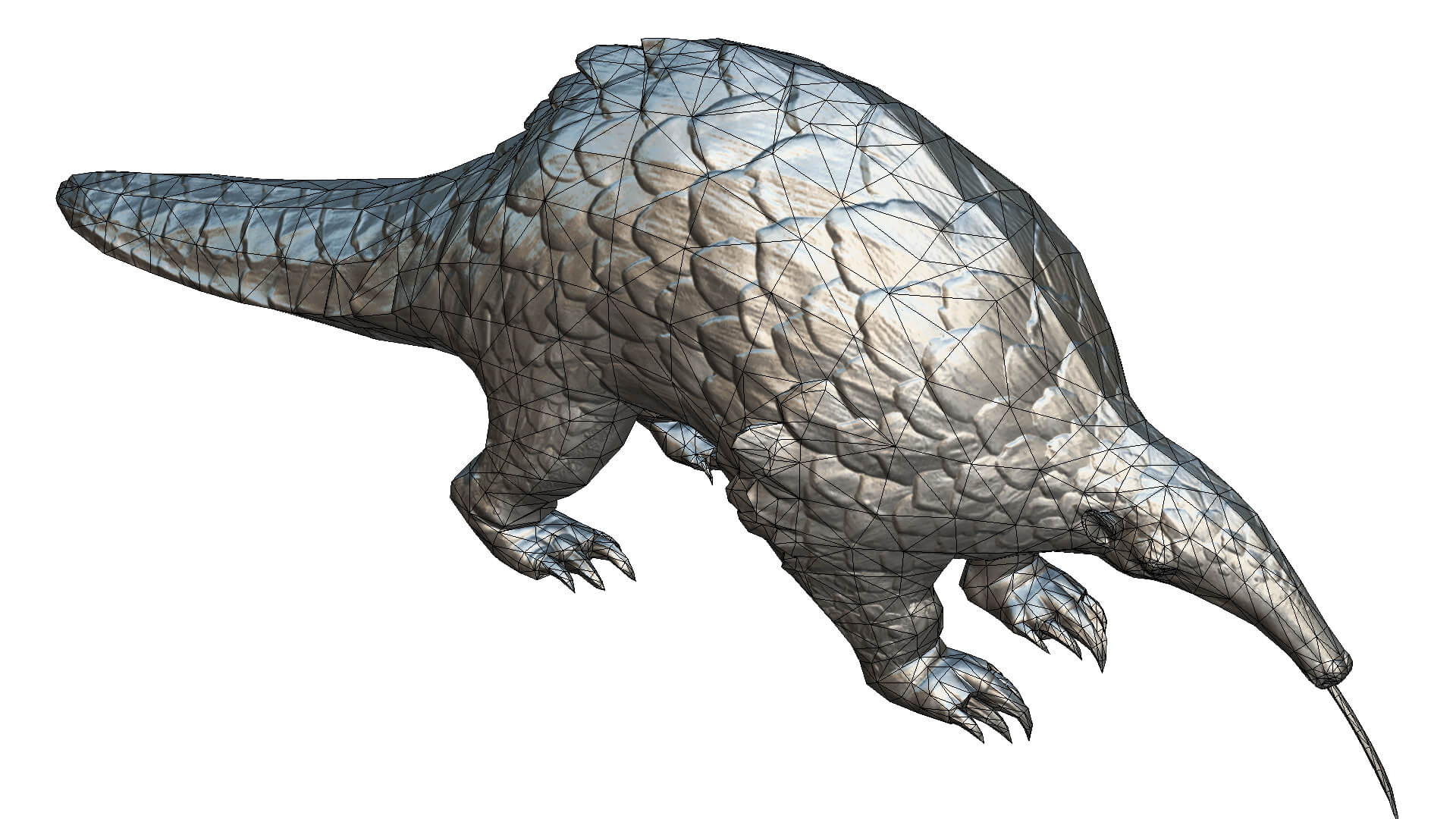 Pangolin Ground Wild Giant Animal Smutsia - 3D Model by LiveBook3D