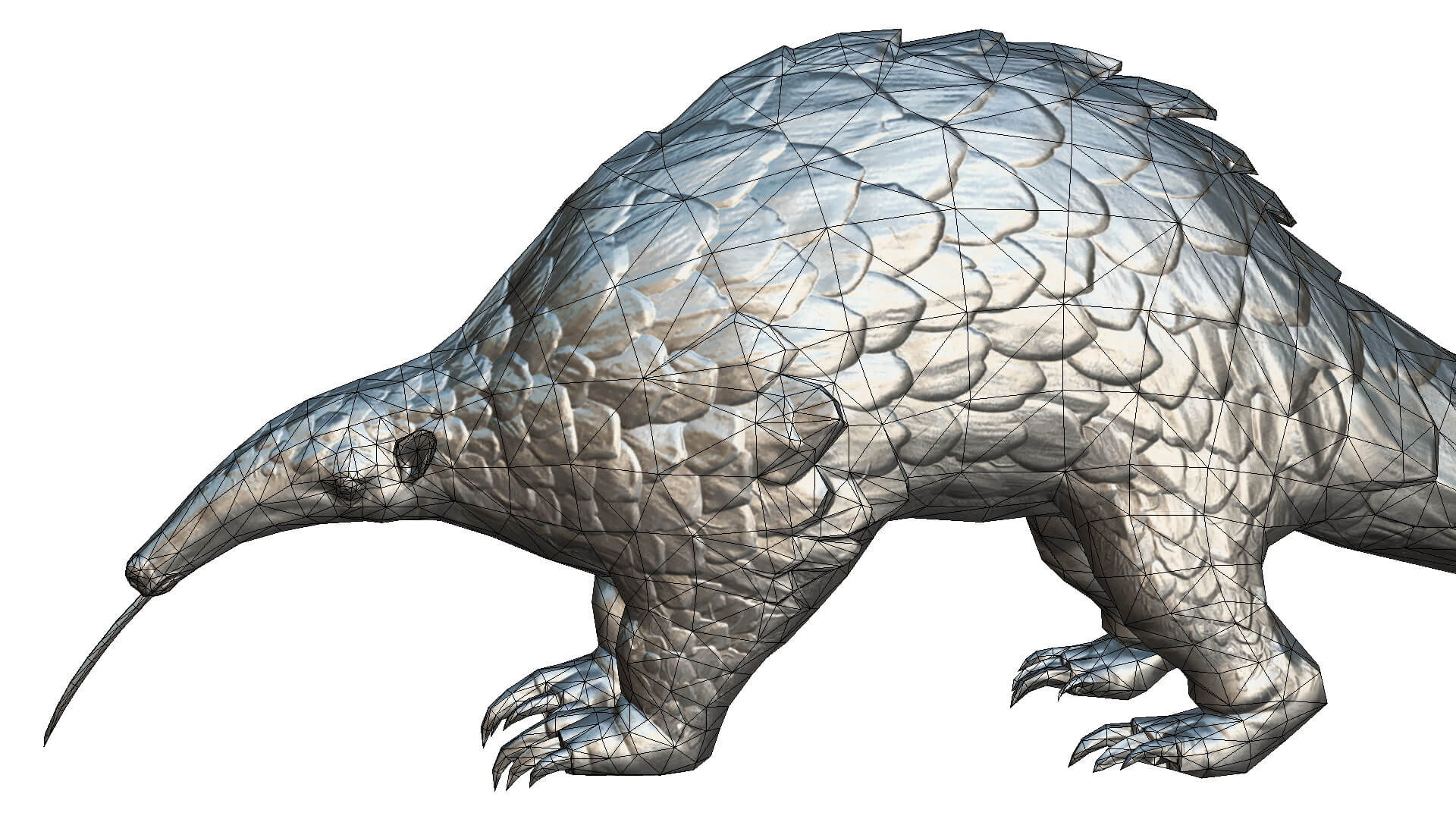 Pangolin Ground Wild Giant Animal Smutsia - 3D Model by LiveBook3D