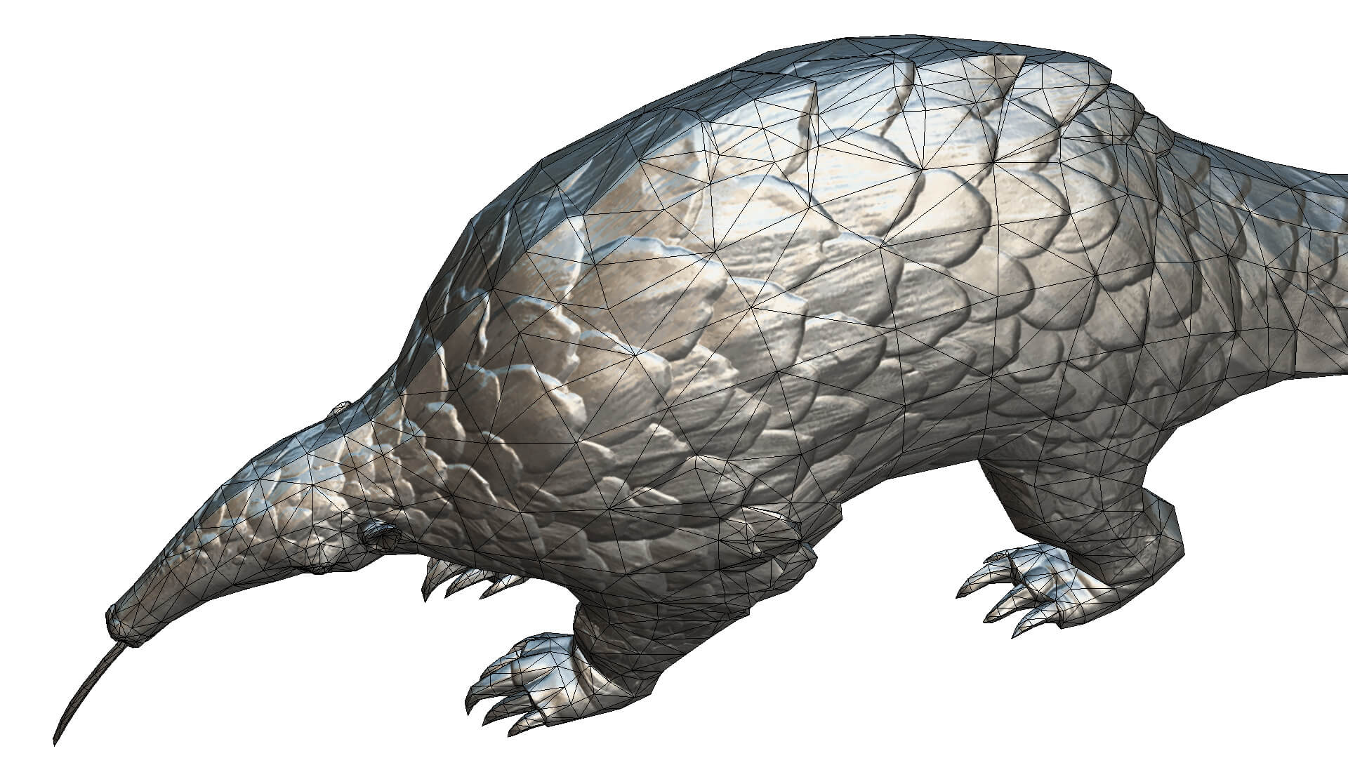Pangolin Ground Wild Giant Animal Smutsia - 3D Model by LiveBook3D