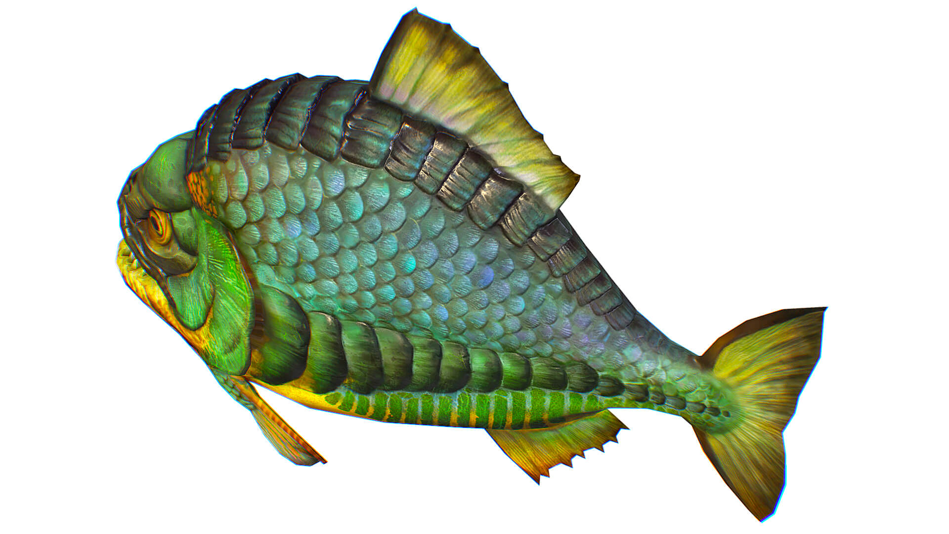 Piranha Predator Monster Fish Amazon River - 3D Model by LiveBook3D