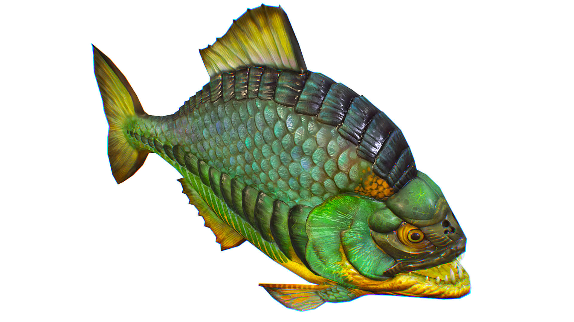 Piranha Predator Monster Fish Amazon River - 3D Model by LiveBook3D