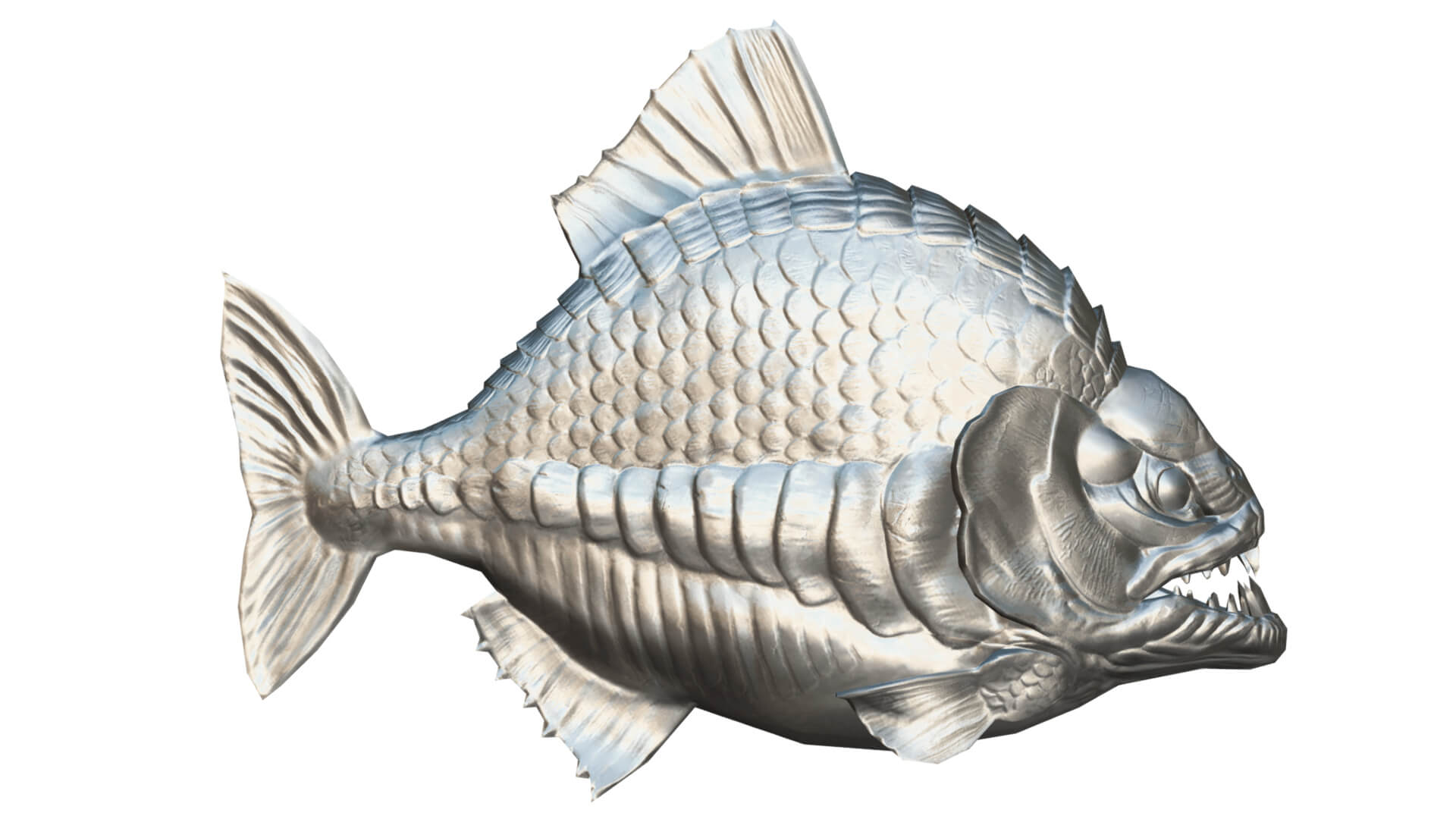 Piranha Predator Monster Fish Amazon River - 3D Model by LiveBook3D