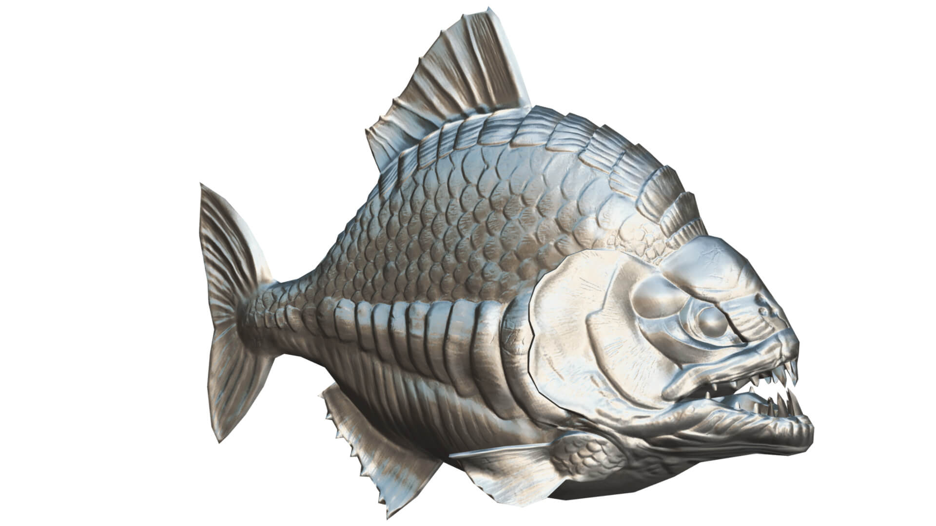 Piranha Predator Monster Fish Amazon River - 3D Model by LiveBook3D