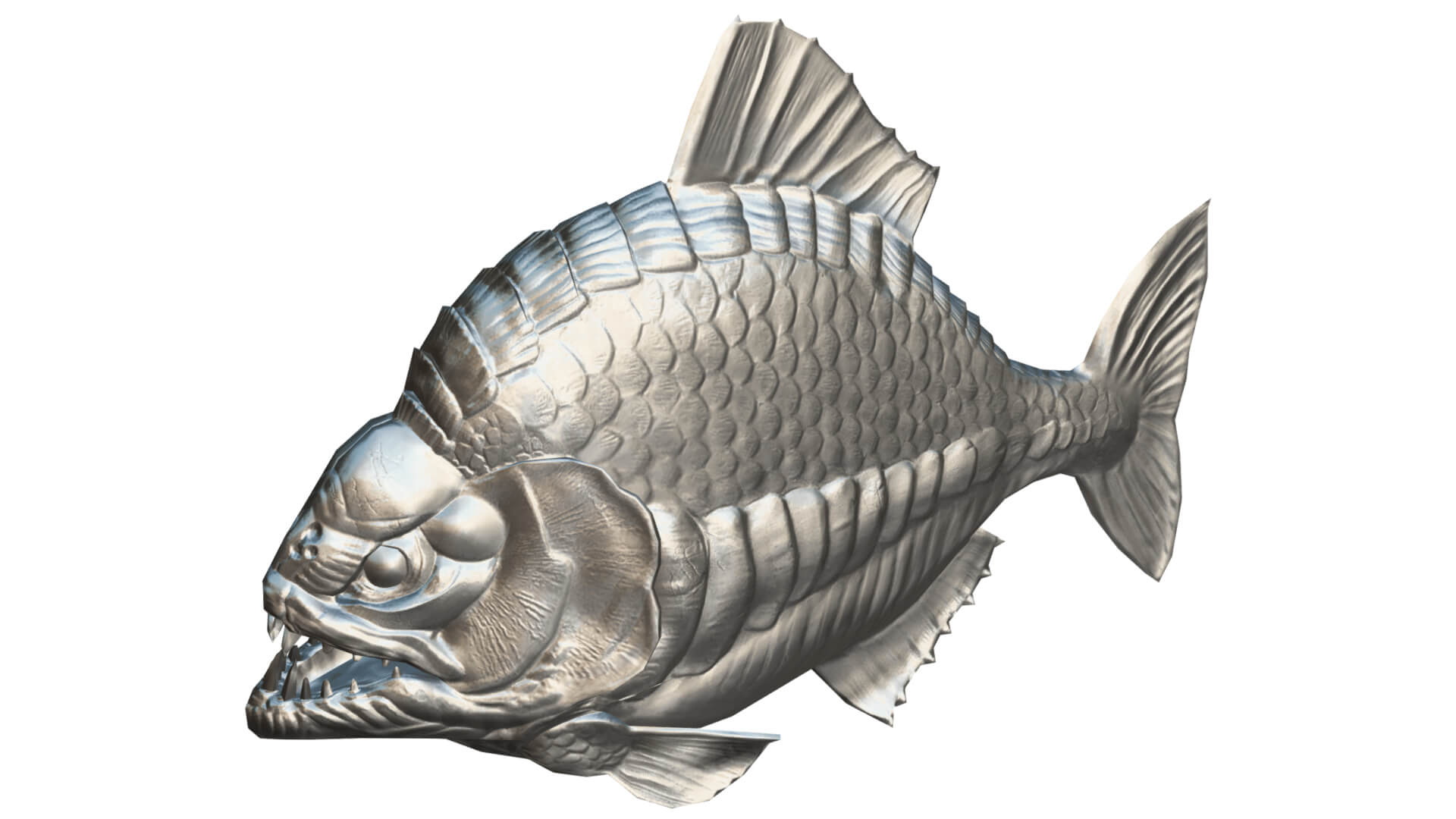 Piranha Predator Monster Fish Amazon River - 3D Model by LiveBook3D