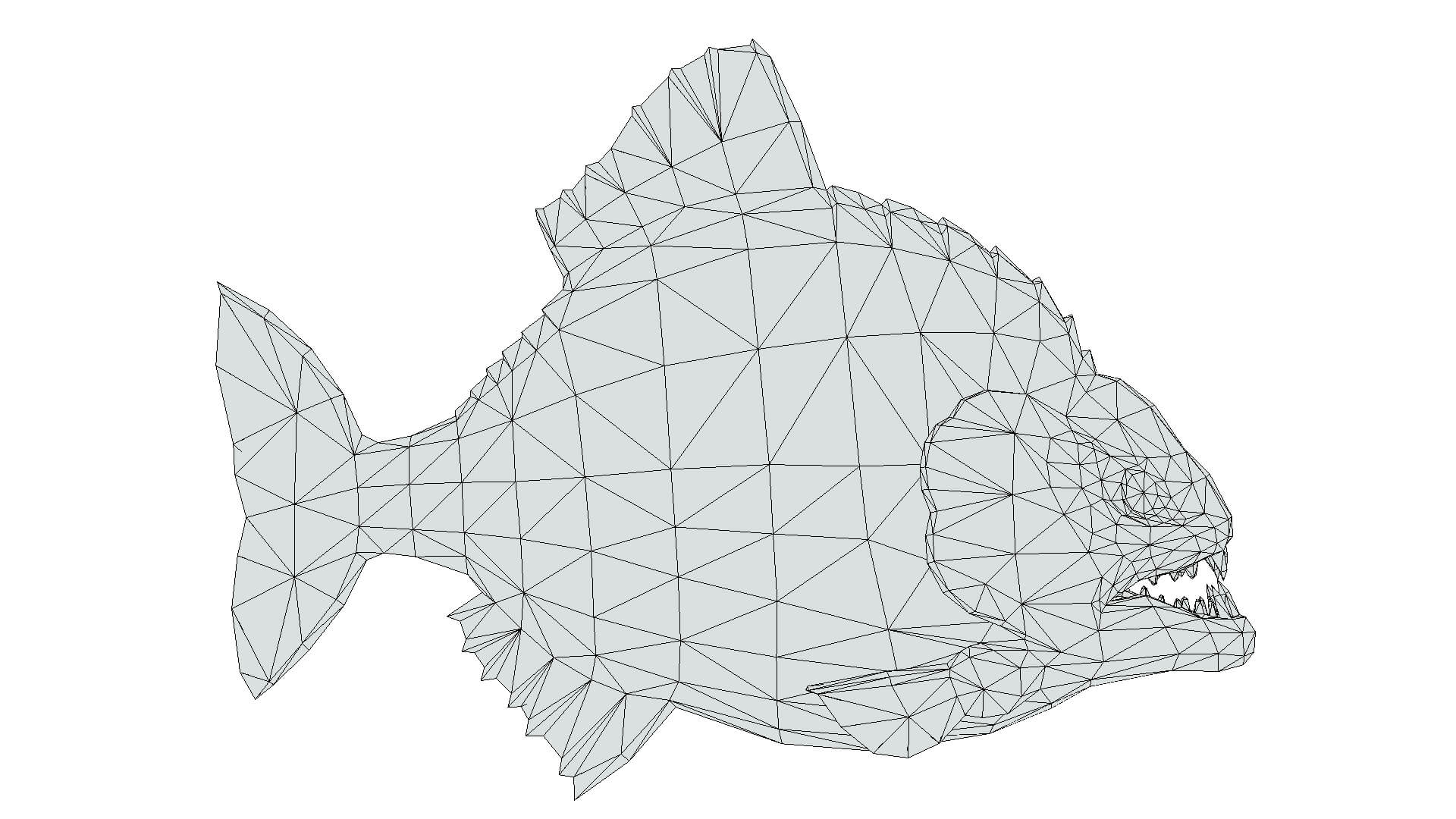 Piranha Predator Monster Fish Amazon River - 3D Model by LiveBook3D