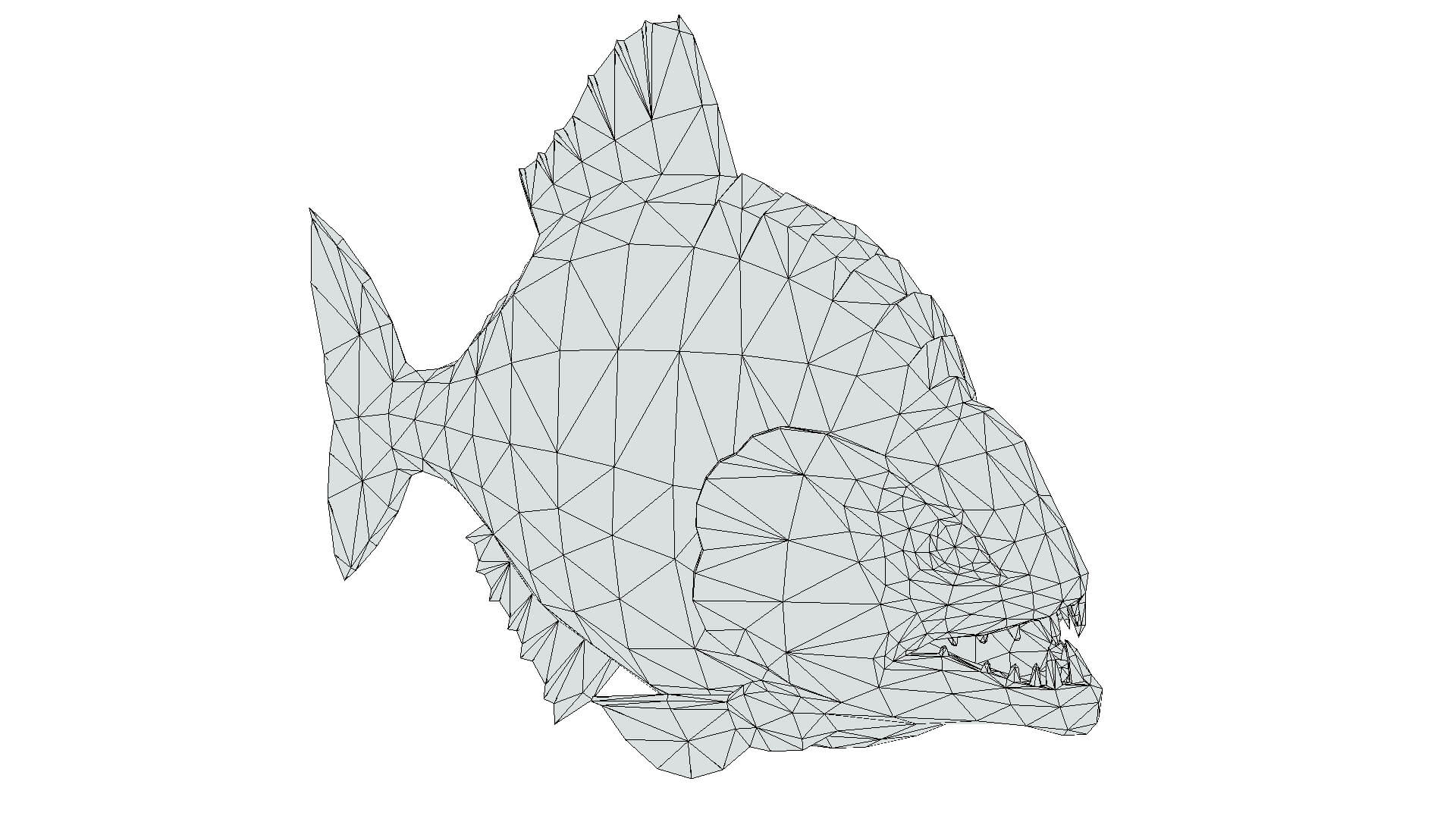 Piranha Predator Monster Fish Amazon River - 3D Model by LiveBook3D