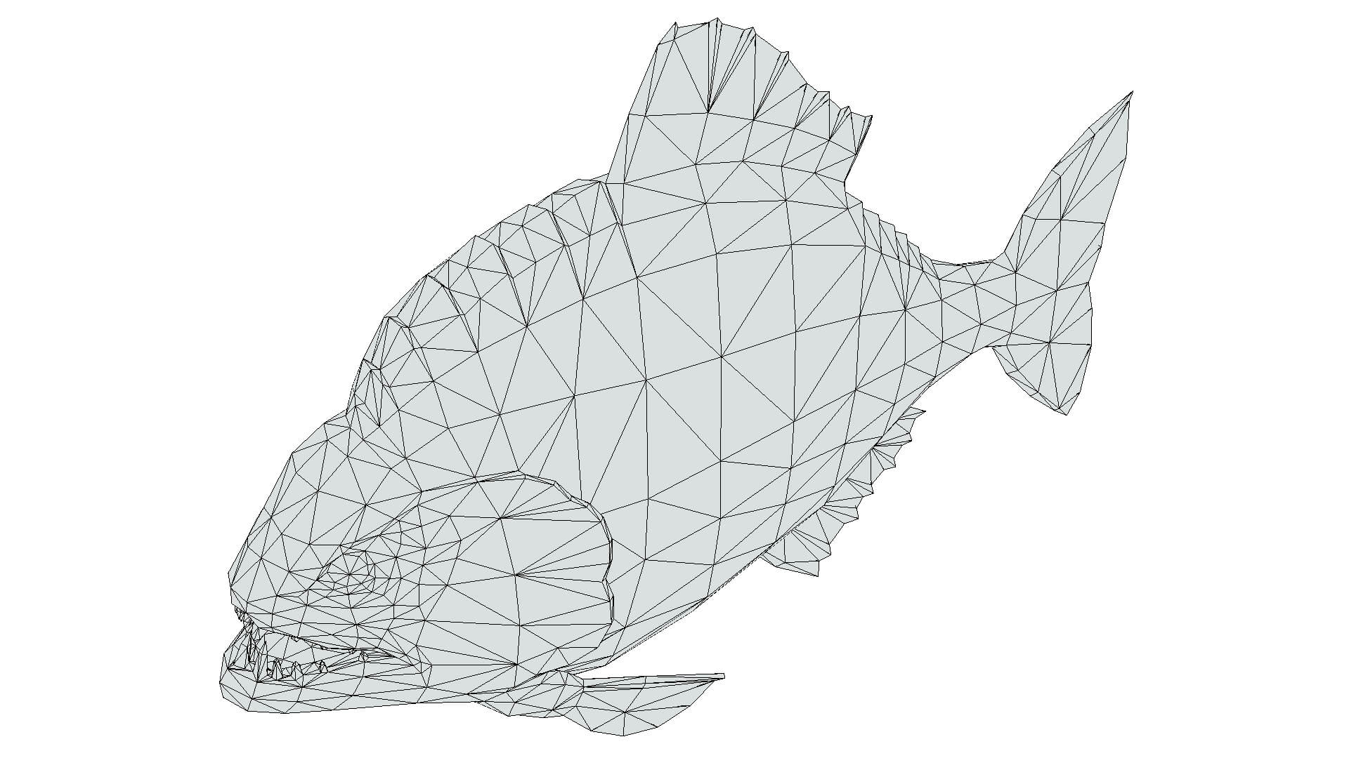 Piranha Predator Monster Fish Amazon River - 3D Model by LiveBook3D