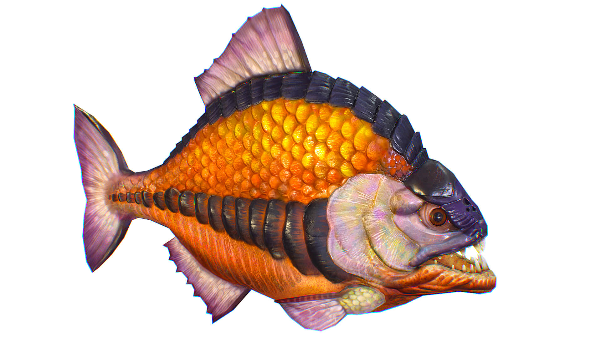 Piranha Predator Monster Fish Amazon River - 3D Model by LiveBook3D