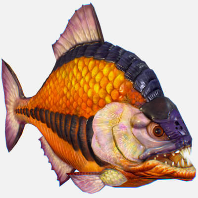 Piranha Predator Monster Fish Amazon River - 3D Model by LiveBook3D