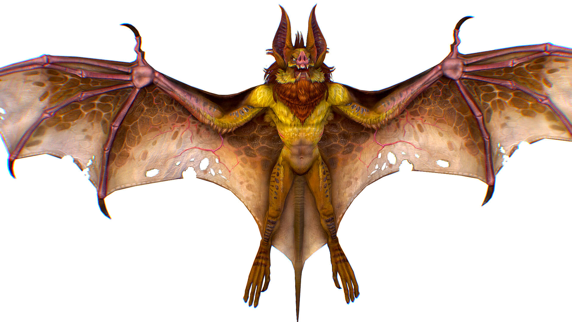 Red Bat Vampire Mouse Monster - 3D Model by LiveBook3D
