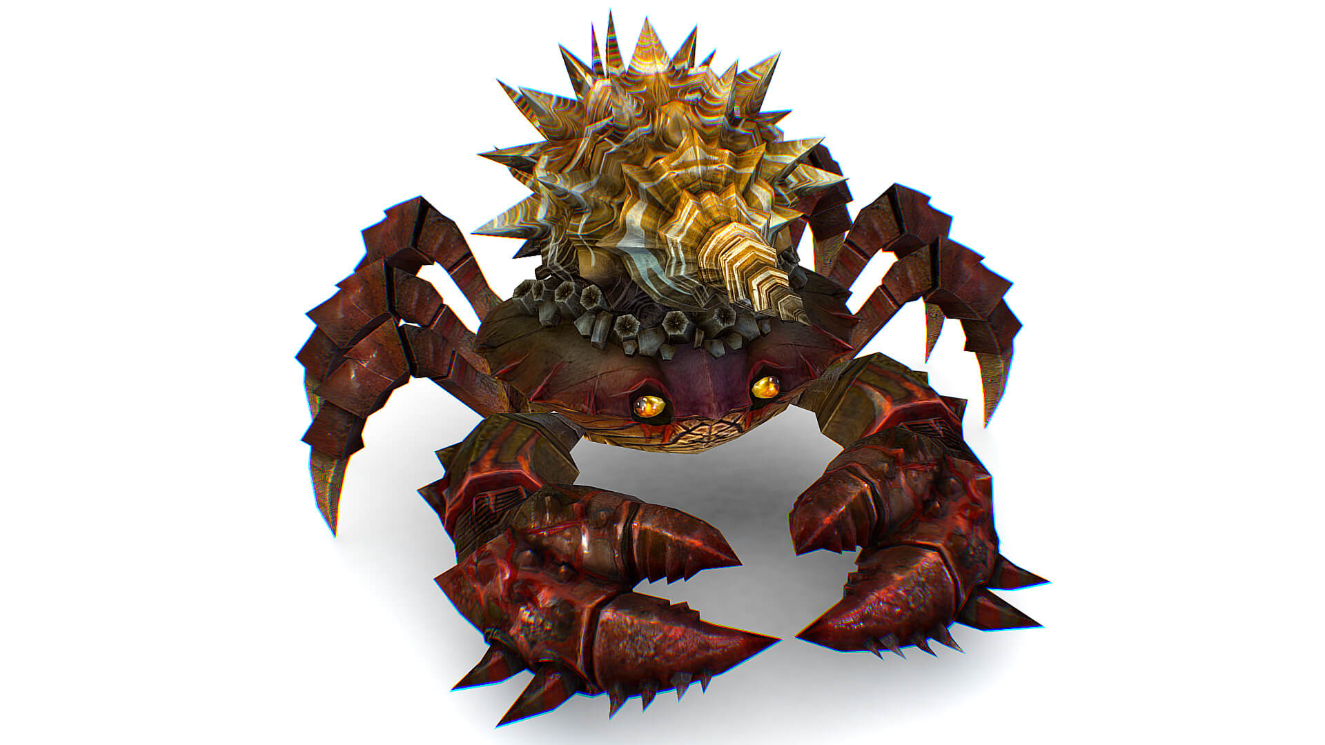 Red Giant Crab Shell Crayfish Arthropod Sea Animal - 3D Model by LiveBook3D