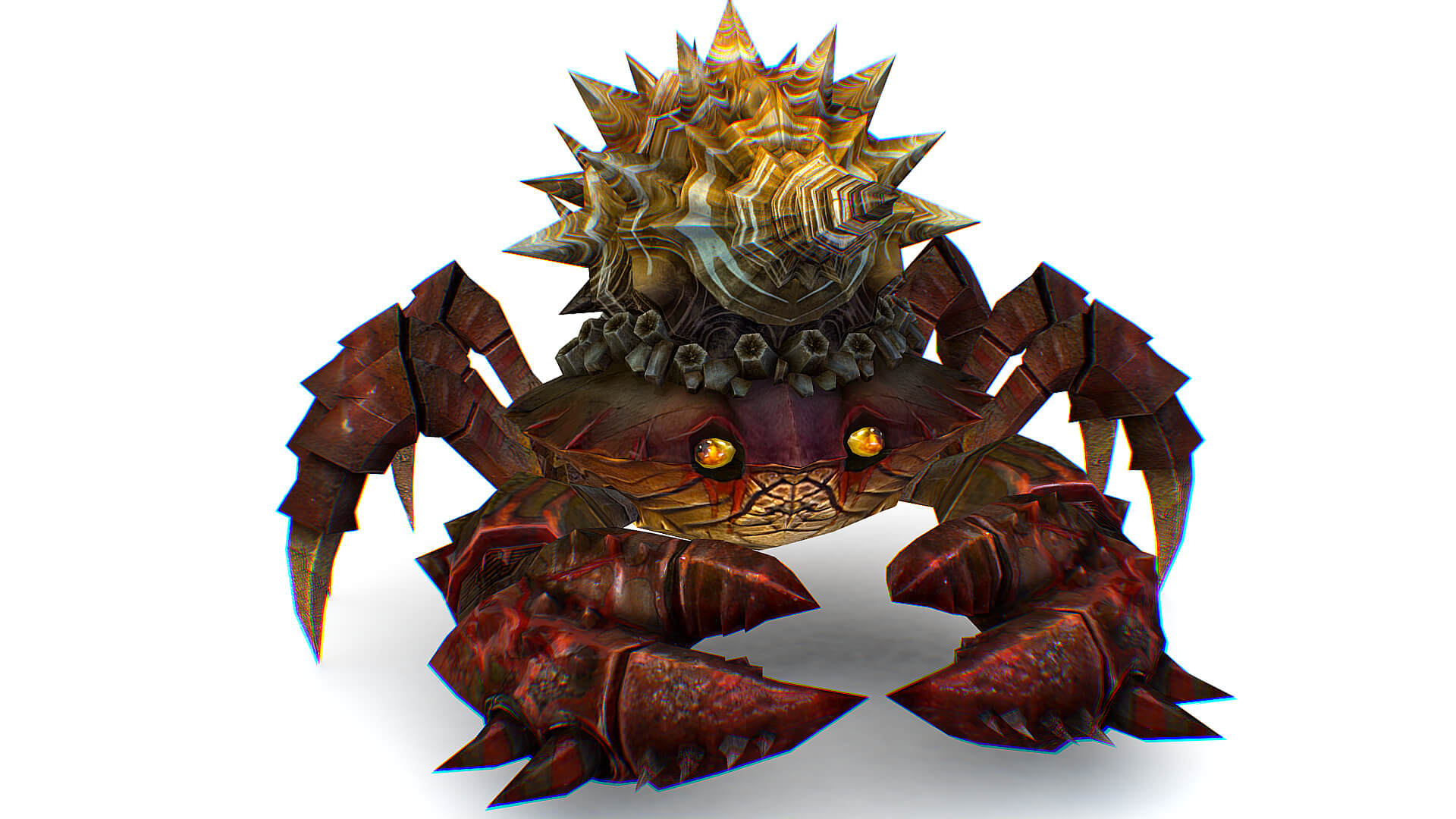 Red Giant Crab Shell Crayfish Arthropod Sea Animal - 3D Model by LiveBook3D