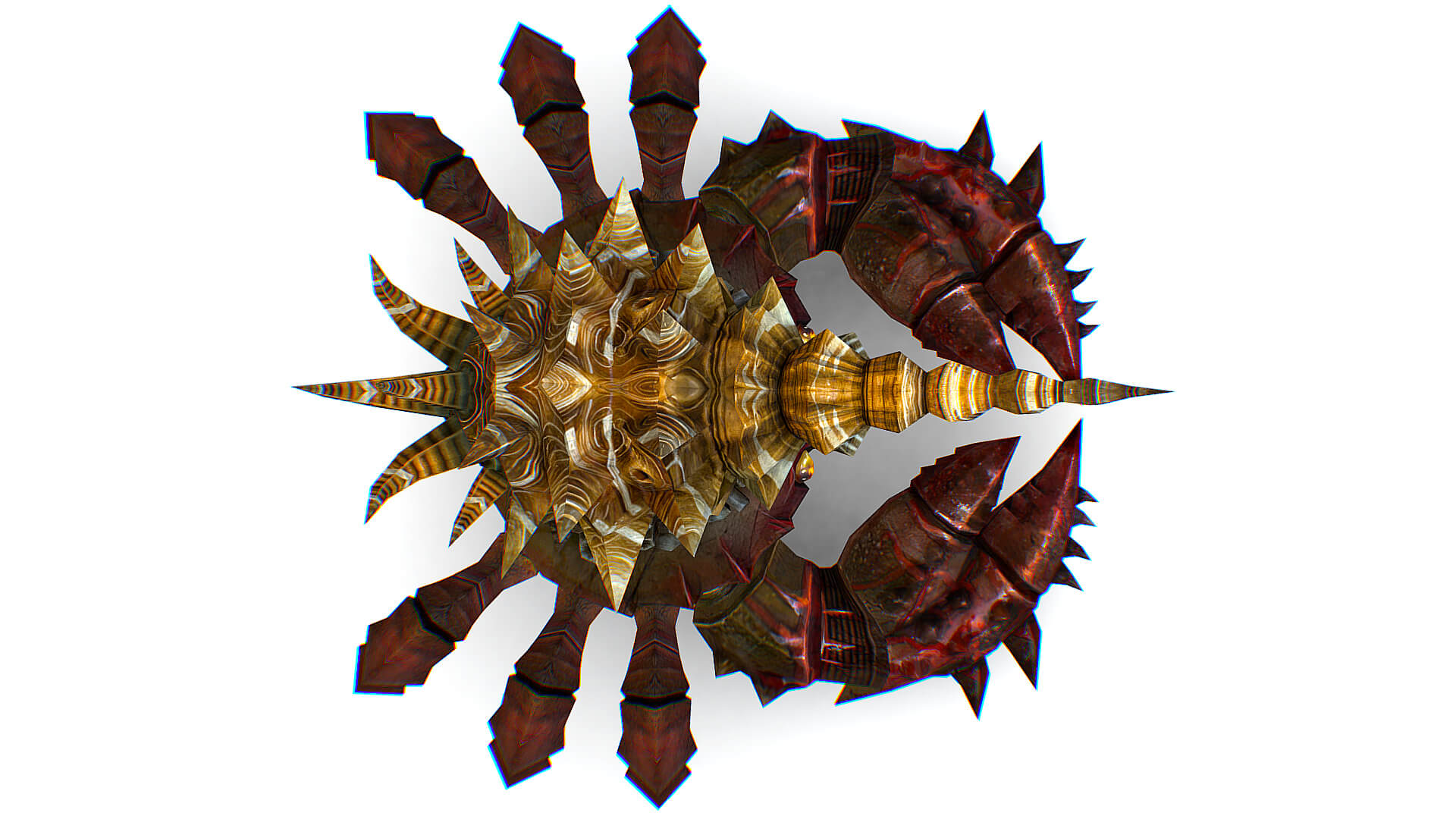 Red Giant Crab Shell Crayfish Arthropod Sea Animal - 3D Model by LiveBook3D