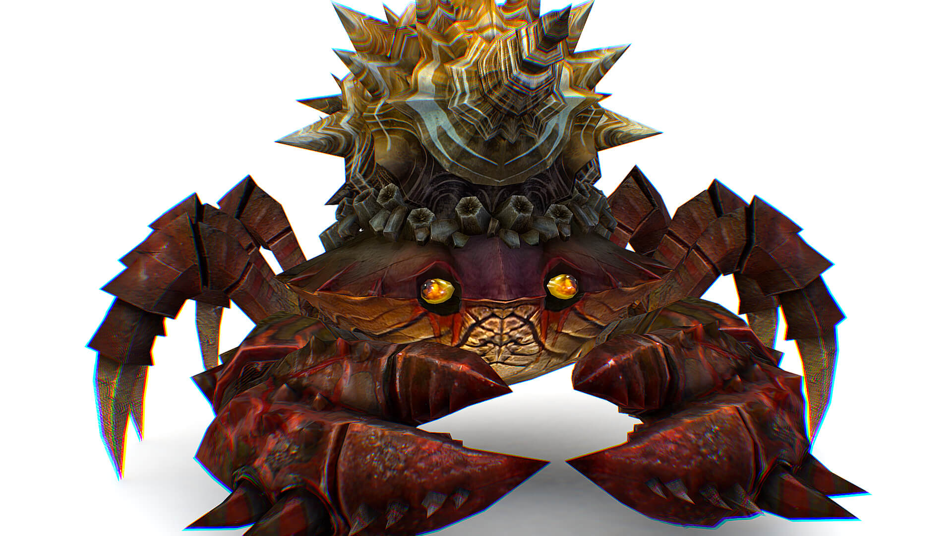 Red Giant Crab Shell Crayfish Arthropod Sea Animal - 3D Model by LiveBook3D