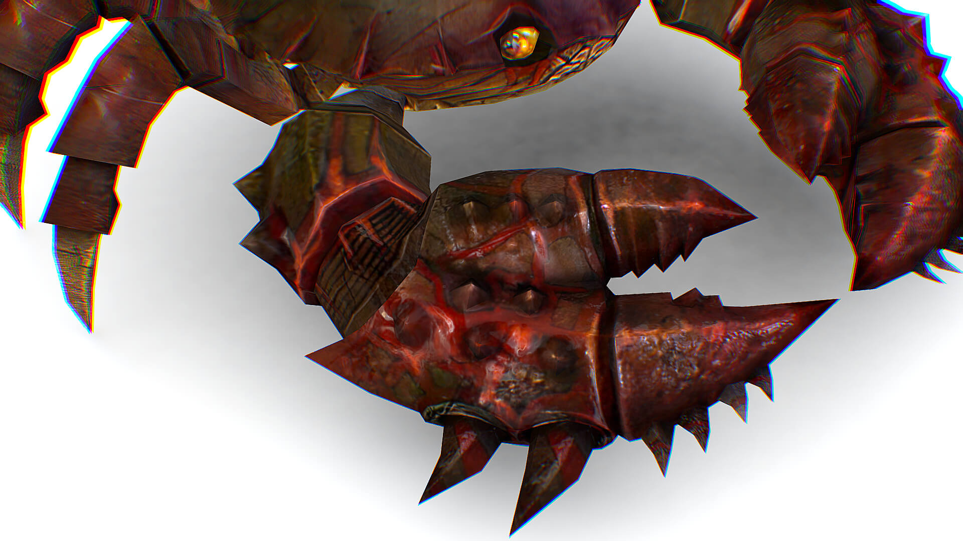 Red Giant Crab Shell Crayfish Arthropod Sea Animal - 3D Model by LiveBook3D