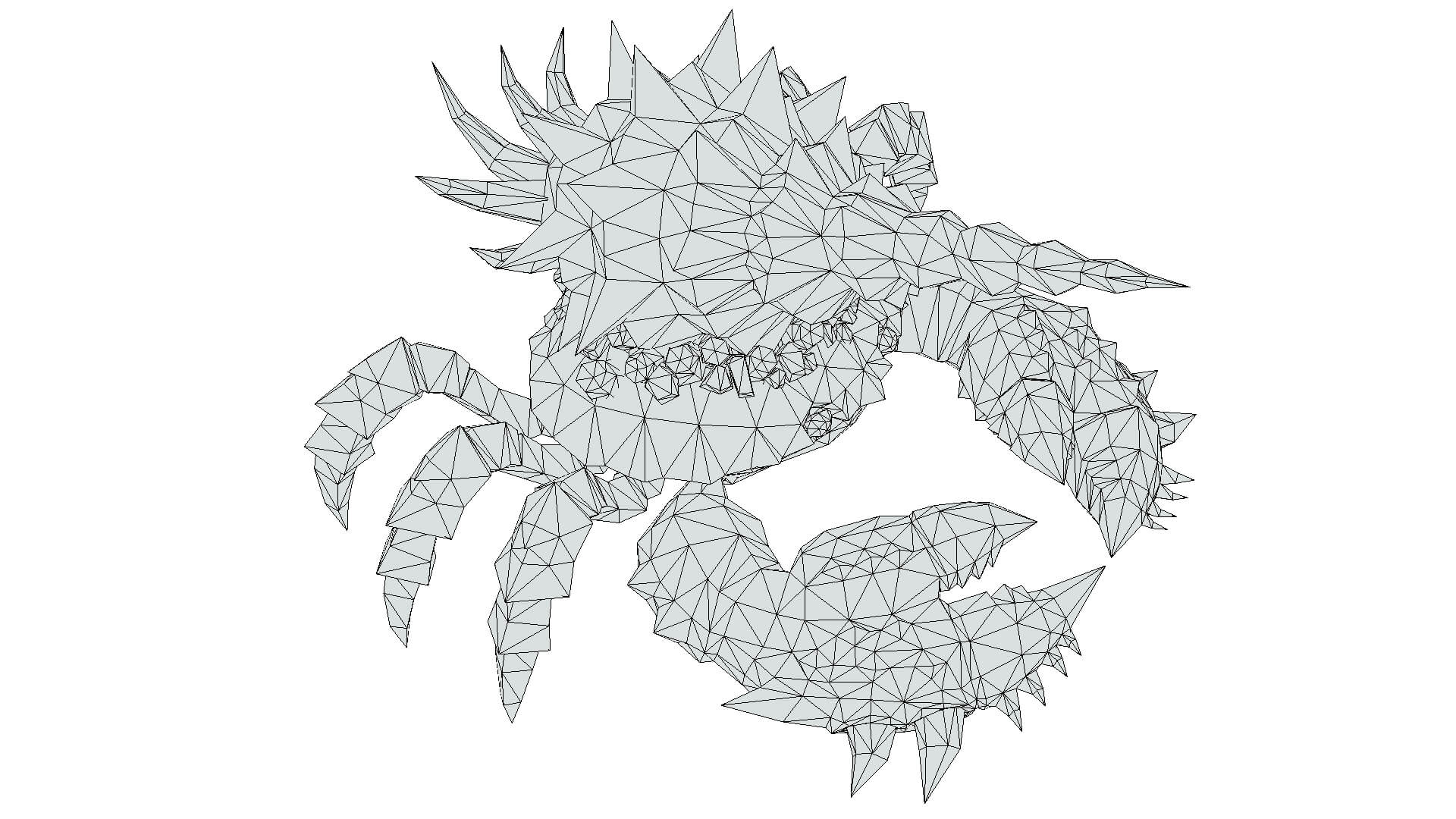 Red Giant Crab Shell Crayfish Arthropod Sea Animal - 3D Model by LiveBook3D