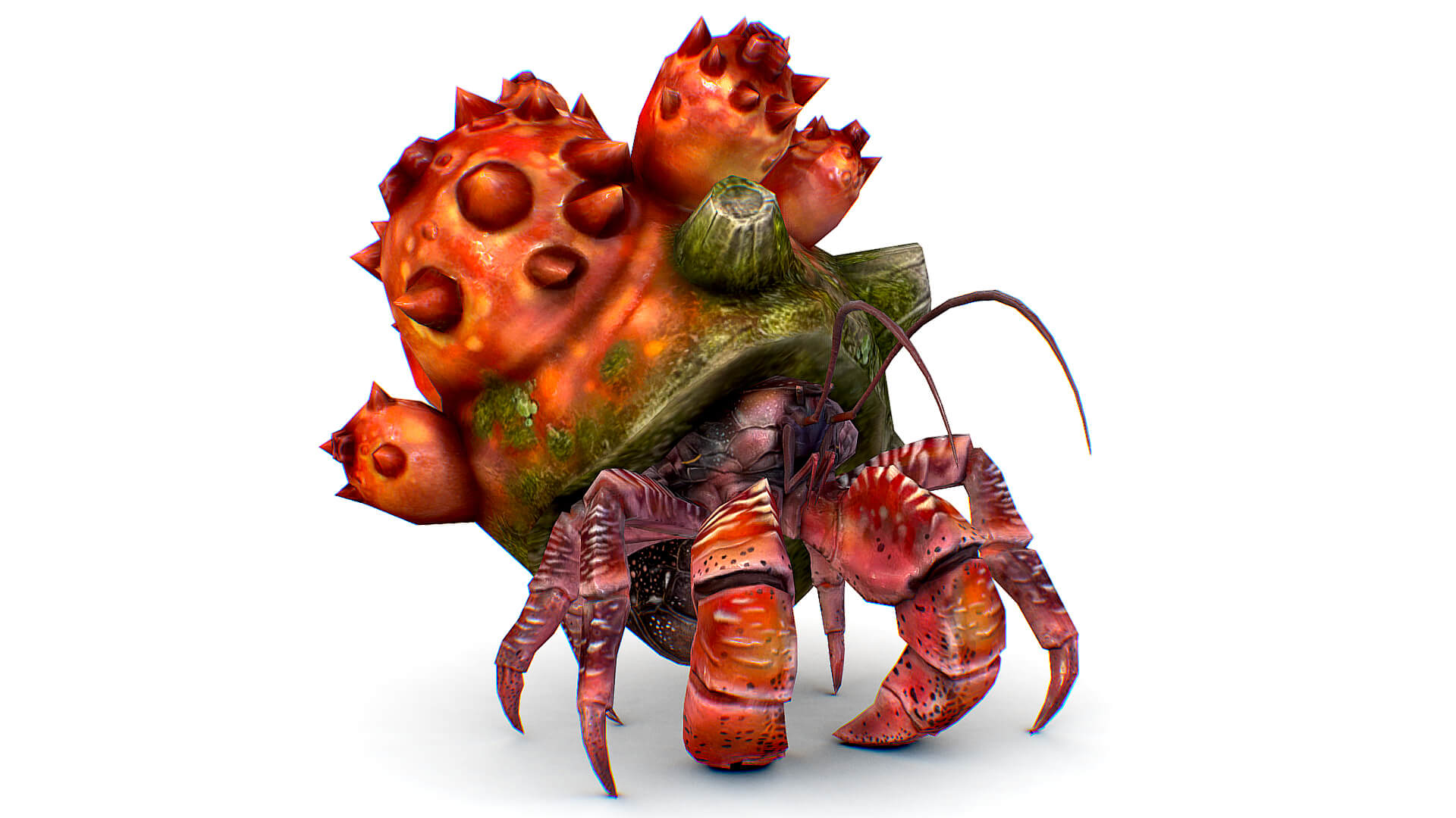 Red Giant Crab Shell Crayfish Arthropods Sea Animal - 3D Model by ...