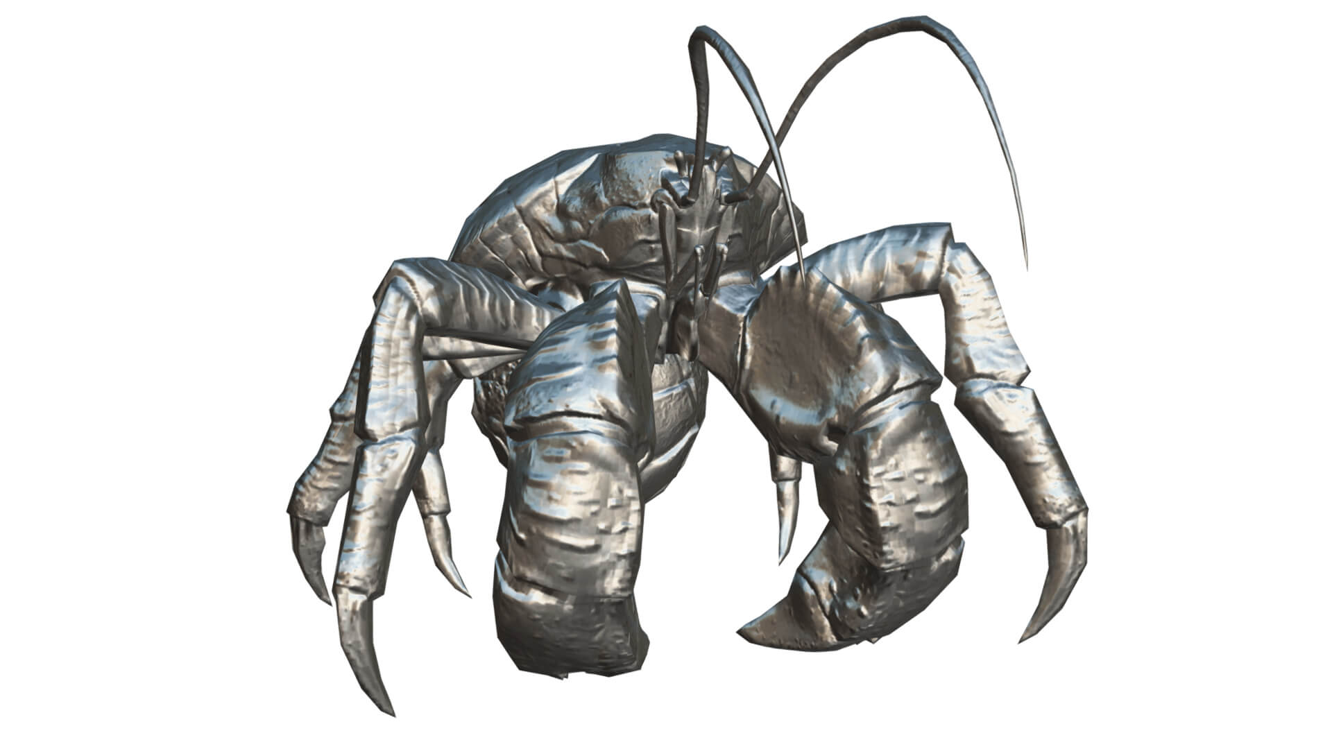 Gray Giant Crab Shell Crayfish Arthropods Sea Animal - 3D Model by ...