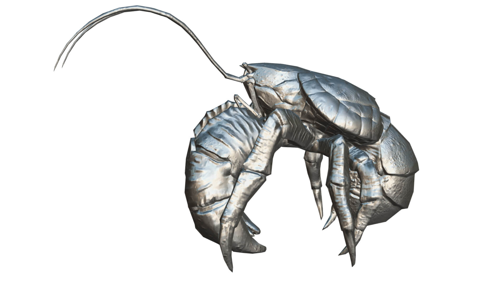 Gray Giant Crab Shell Crayfish Arthropods Sea Animal - 3D Model by ...