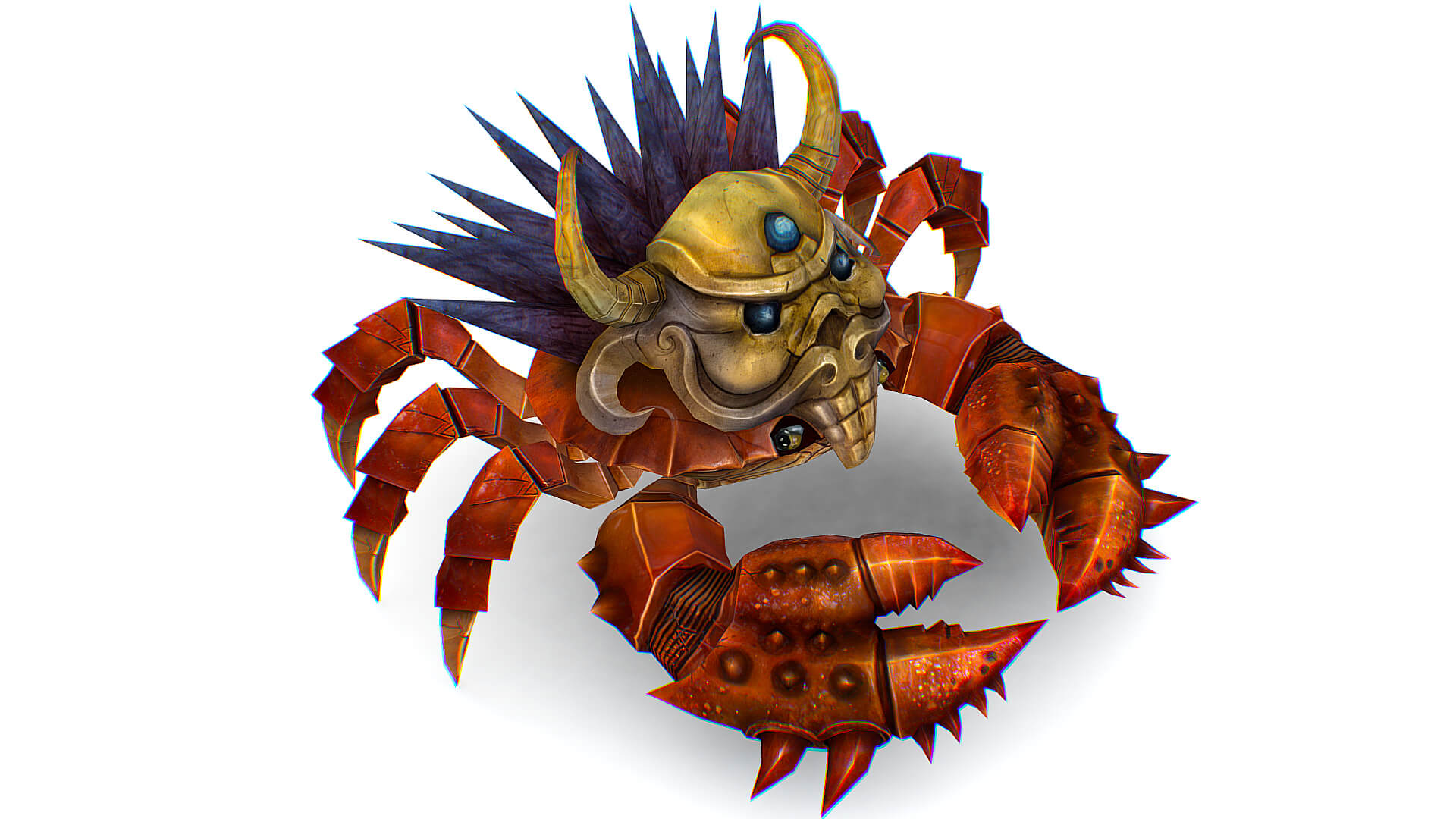 Red Giant Crab Shell Crayfish Arthropods Sea Animal - 3D Model by ...