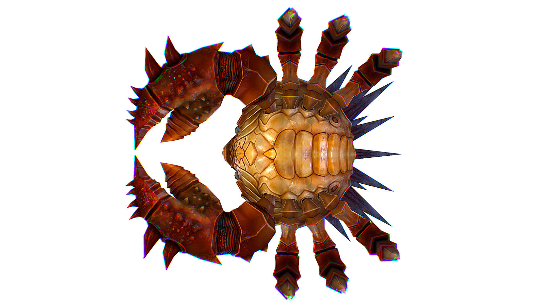Red Giant Crab Shell Crayfish Arthropods Sea Animal - 3D Model by ...