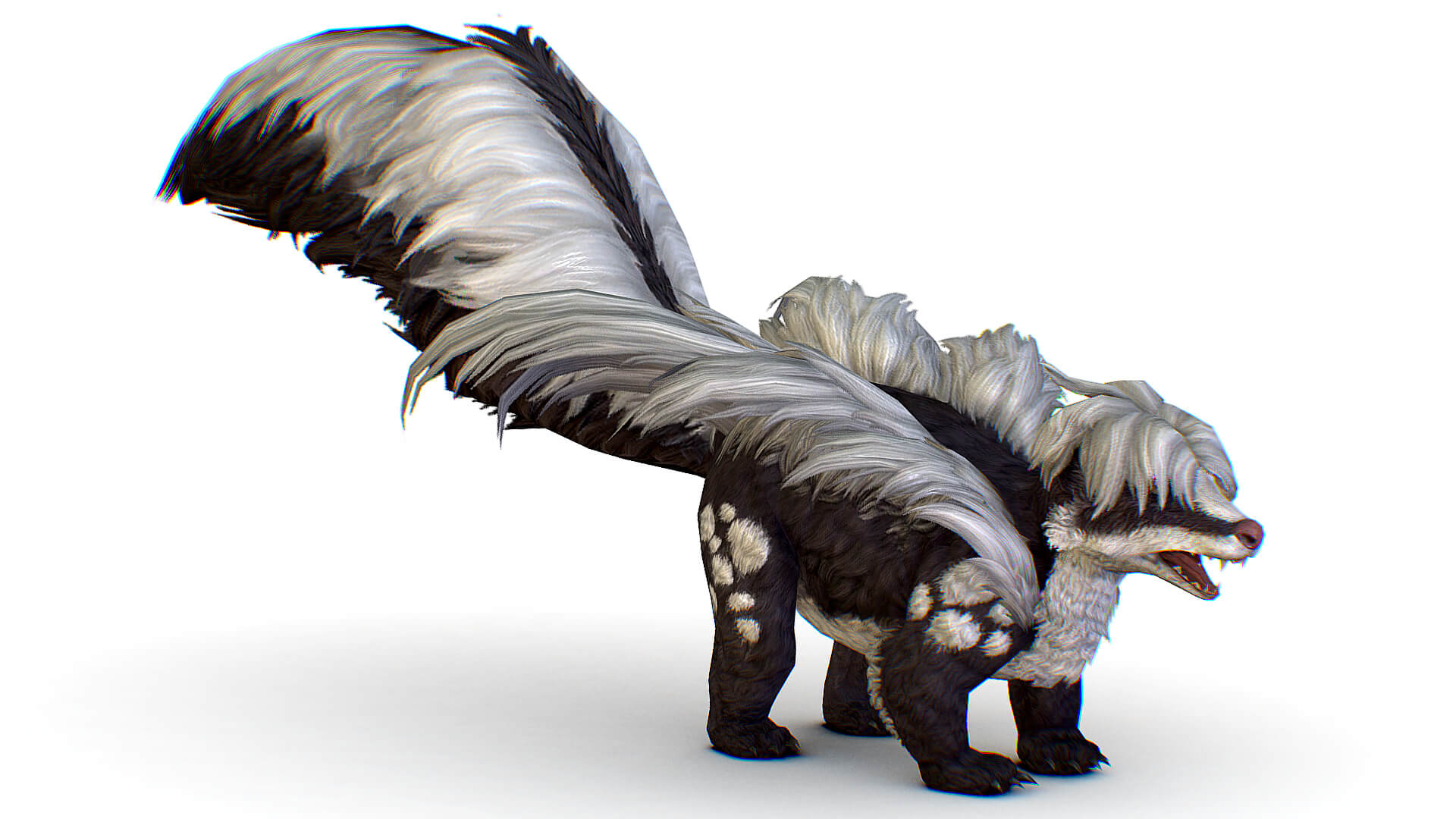 Skunk Animal Wild Low-Poly Realistic Mammal 3D Model by LiveBook3D