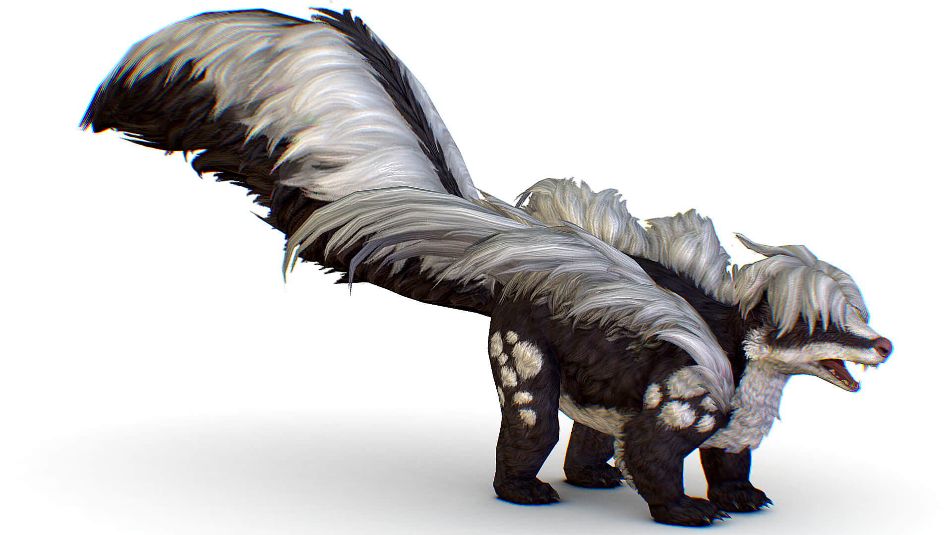 Skunk Animal Wild Low-Poly Realistic Mammal 3D Model by LiveBook3D