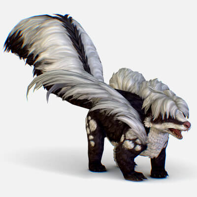 Skunk Animal Wild Low-Poly Realistic Mammal 3D Model by LiveBook3D