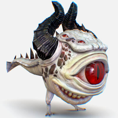Watcher Monster Lizard One Big Eye Creature Character Mutant - 3D Model ...