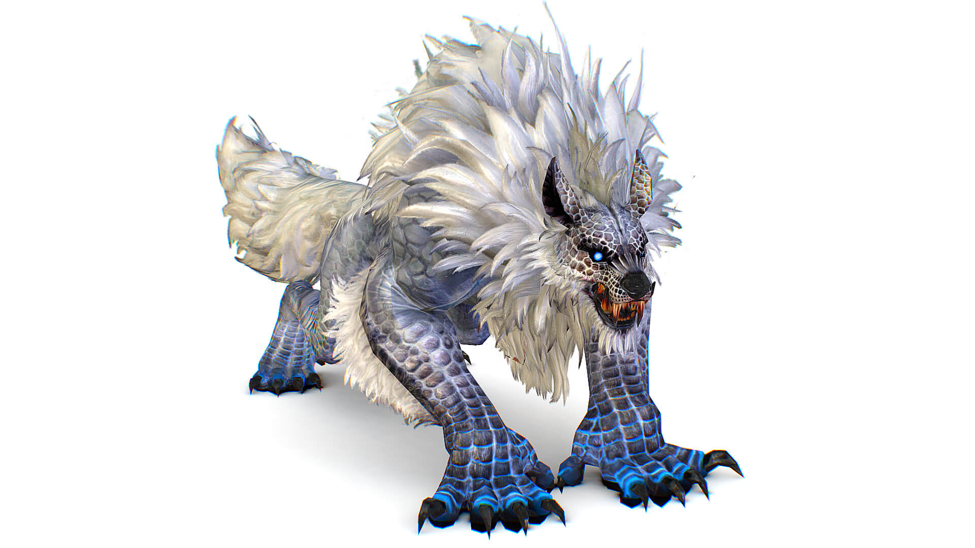 White Giant Werewolf Wolf Winter Animal Wolves Monster - 3D Model by ...